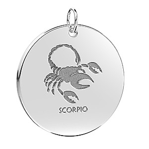 US Jewels Ladies 925 Sterling Silver 1in Scorpio October & November Zodiac Pendant