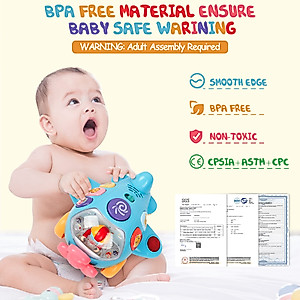 Toys for 1 2 3 Year Old Boys Girls, Baby Toys 12-18 Months Early Educational Airplane Toys with Lights & Music Learning Birthday Gift 6 7 8 9 10 11 12 Months, 1 2 Year Olds Infants Toddlers Boys Girls