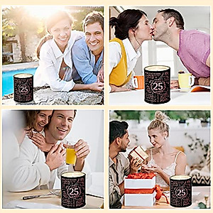 Happy 25th Birthday Gifts for Women Scented Candles, 25th Birthday Home Decorations Candles, 25 Years Old Christmas Birthday Gift for Daughter Girlfriend Sister