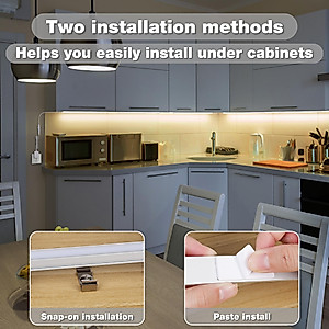 PHLSTYLE Under Cabinet Lights Plug in, 3 Pcs 12 Inch Under Cabinet Lighting, 2700K Warm White Closet Lights for Kitchen, Dimmable Under Counter Lights for Cupboard, Shelf, Workbench, Desk, Bookcase