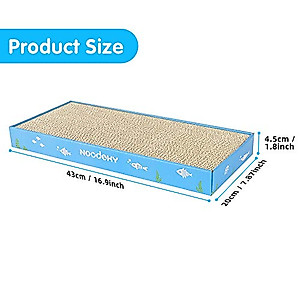 Noodoky 3Pcs Cat Scratching Pads, Double-Sided Corrugated Horizontal Cat Scratcher Cardboard, Scratch Board