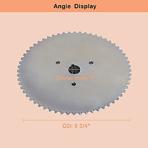 60 Tooth Go Kart Live Axle Sprocket for 40,41,420 Chain, 1" Bore, 1/4" Key Way, for compatible with Yerf-Dog, Murray Go Karts