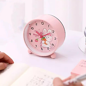 GRFIT Alarm Clocks Loud Alarm Clock, 4 Inch Silent Non-Ticking with Night Light, Kids Alarm Clocks for Bedrooms Bedsid Bedside Clock (Color : Brass)