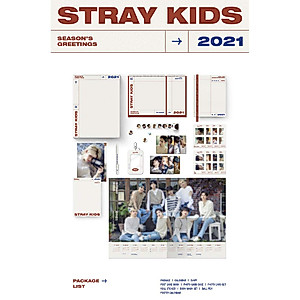 Stray Kids 2021 Seasons Greetings (Incl. Package, Calendar, Diary, Post Card Book, Photocard Set, Roll Sticker, Book Mark Set, Ball Pen, Poster Calendar, Random Instant Photocard)