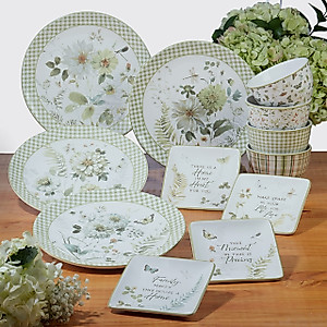 Certified International Green Fields 38 oz. Soup/Pasta Bowls, Set of 4 Assorted Designs