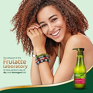 Frulatte Natural Olive Oil Leave In Conditioner & Detangler, Enriched with Shea Moisture & Argan Oil - Anti-Frizz Deep Hair Conditioner For Dry Damaged Hair - Formulated with Keratin, Vitamins B5 & E