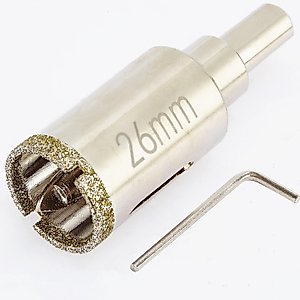 DaduoRi 1 Inch Diamond Hole Saw with Pilot Bit, 1" Tile Hole Saw with Center Drill Bit for Marble, Granite, Ceramics, Porcelain Tiles, 1-1/2" Depth of Cut for Thick Countertops