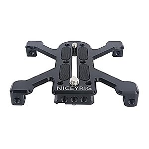 NICEYRIG Quick Release Plate for Arca-Swiss Standard Applicable for Large DSLR and Mirrorless Camera, with Four Feet Stabilty Support - 520