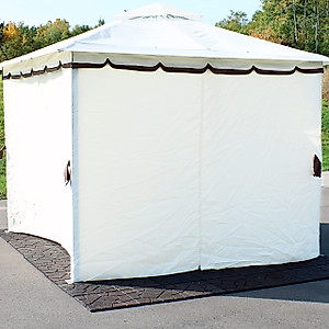 Sunnydaze Gazebo 4-Piece Sidewall Set - Outdoor 80 Inches Tall x 103 Inches Wide Polyester Fabric Gazebo Curtains Only - Provides Shade and Privacy - Replacement Sidewall Set - Cream