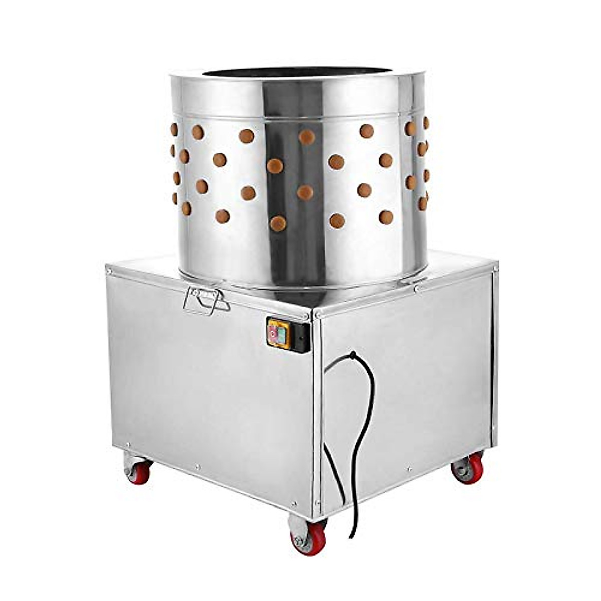 Richo 2HP 110V Stainless Steel Chicken Plucker 20 Inch Barrel Diameter Chicken De-Feather Machine Large Professional Poultry Plucker 1500W Feather Removal Picking Machine for Quail and Chicken