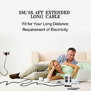 【5M】 Surge Protector Power Strip Tower with USB. TEEMDOM 12 in 1 Power Strip with USB Ports，Surge Protector Tower with 8 Outlets mit 4 USB, 5M/15 FT Long Extension Cord with Multiple Outlets for Home…