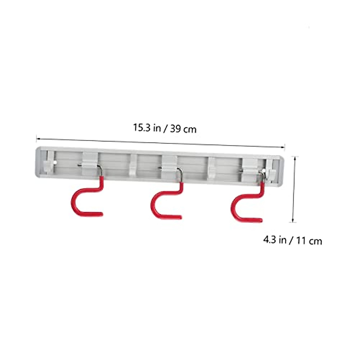 HOOTNEE Broomstick Aluminum Mop Holder Broom Hanging Rack Broom Holder Hooks Adjustable Garage Tool Organizer Wall Mounted Clothes Mount Clothing Rack Key Rail Mop Organizer Aluminum Alloy