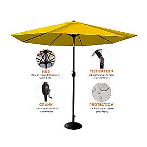 BANNER BUZZ MAKE IT VISIBLE BannerBuzz, Solid Market Umbrella, Topper & Hardware, Tent Fabric, 270 GSM, Dye Sublimation Printing Available in Octagon Shape (Yellow)