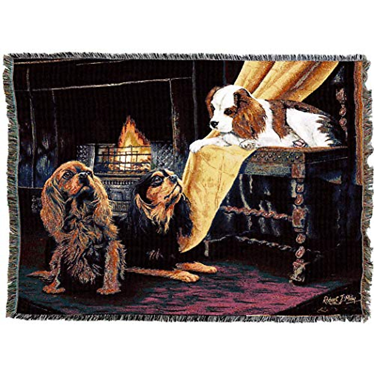 Pure Country Weavers Cavalier King Charles Spaniel Blanket by Robert May - Gift for Dog Lovers - Tapestry Throw Woven from Cotton - Made in The USA (72x54)
