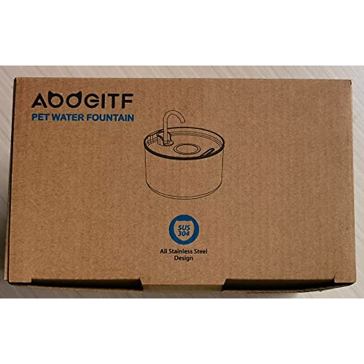 AOOGITF Cat Water Fountain, 304 Stainless Steel Pet Water Fountain, 24/7 Keep The Water Fresh, 74oz Capacity, Ultra-Quiet, No Sputter, Compact, Easy Cleaning, Suit for Pets