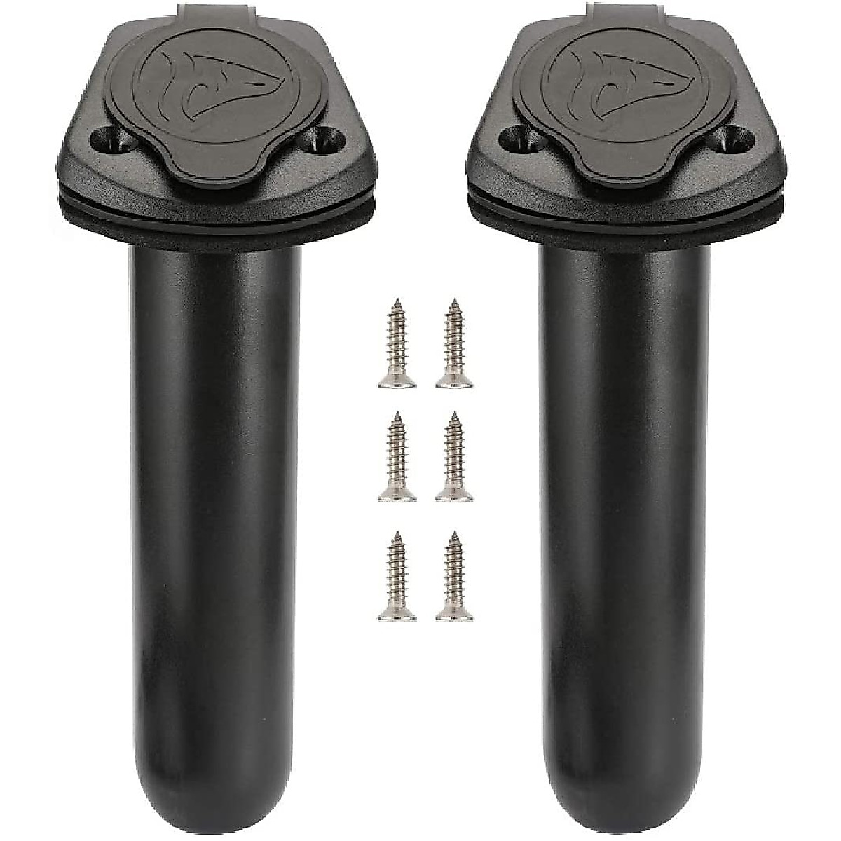 Anndason 2 Pcs Kayak Deck Fishing Boat Rod Holders and Cap Cover,and 2 Pcs Kayak Canoe Boat Side Mount Carry Handles and Hardwares