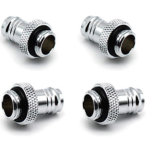 G1/4" to 3/8" Barb Fitting，LBTODH 4pcs Pagoda Barb Elbow Water Cooling Fittings for Computer Water Cooling System(Silver)