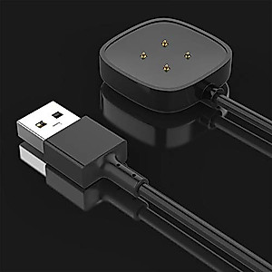 EUCARLOS 2 Pack Charger Cable Compatible with Sense/Sense 2/Versa 4/Versa 3, 3.3Ft Replacement USB Charging Cable Dock Stand Sturdy Power Cord for Sense/Sense 2/Versa 4/Versa 3 Smartwatch