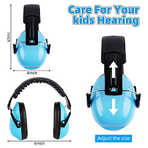 VOKIWILL 2-PACK Kids Ear Protection Earmuffs, Adjustable Safety Hearing Protection Headphones Noise Reduction Earmuff for Kids Toddlers 25NRR Noise Cancelling Earmuffs (Green, Blue)