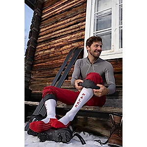 FALKE Men's SK5 Ski Socks, Silk, Knee High, Ultra Light Cushion, Breathable Quick Dry, Winter Athletic Sock, Black (Black-Lightning 3171), 12.5-13.5, 1 Pair