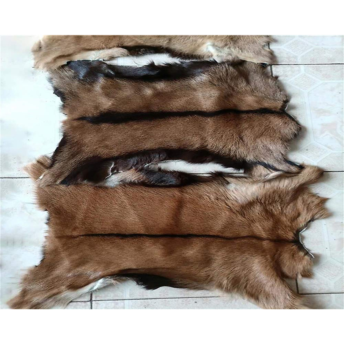Real Antelope Goat Hide Fur Skin Pelt Fur Sheepskin Leather Fur Skin Clothing Accessories 1pcs (Approx 16"X20")