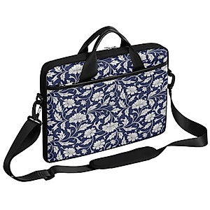 Flower Tree Print Laptop Computer Bag Waterproof Shoulder Messenger Bag 13-15 inch Durable Laptop Tote Bag with Shoulder Strap Handle Lightweight Crossbody Briefcase