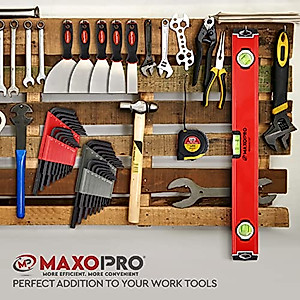 16-Inch Torpedo level Magnetic – Heavy-Duty Box Leveler Tool with 3 Vials 45°,90°,180° - Aluminum Alloy Magnetic Level Tool – Lightweight and Sturdy Plumbing Level for Professionals – By MaxoPro