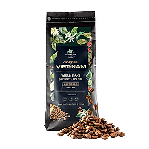 Robusta Coffee Beans Espresso, Vietnamese Coffee Beans Roasted Dark for Low Acid & High Caffeine Strong Coffee from Asian Coffee Beans