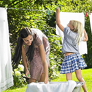 56 PCS Clothespins Plastic Colorful Small Clips, 8 Bright Colors Clothes Drying Line Pegs Mini Clothes Pins Clothesline Crafts Photos Paper Picture Towel Clips Clothes Pin （8 Colors）