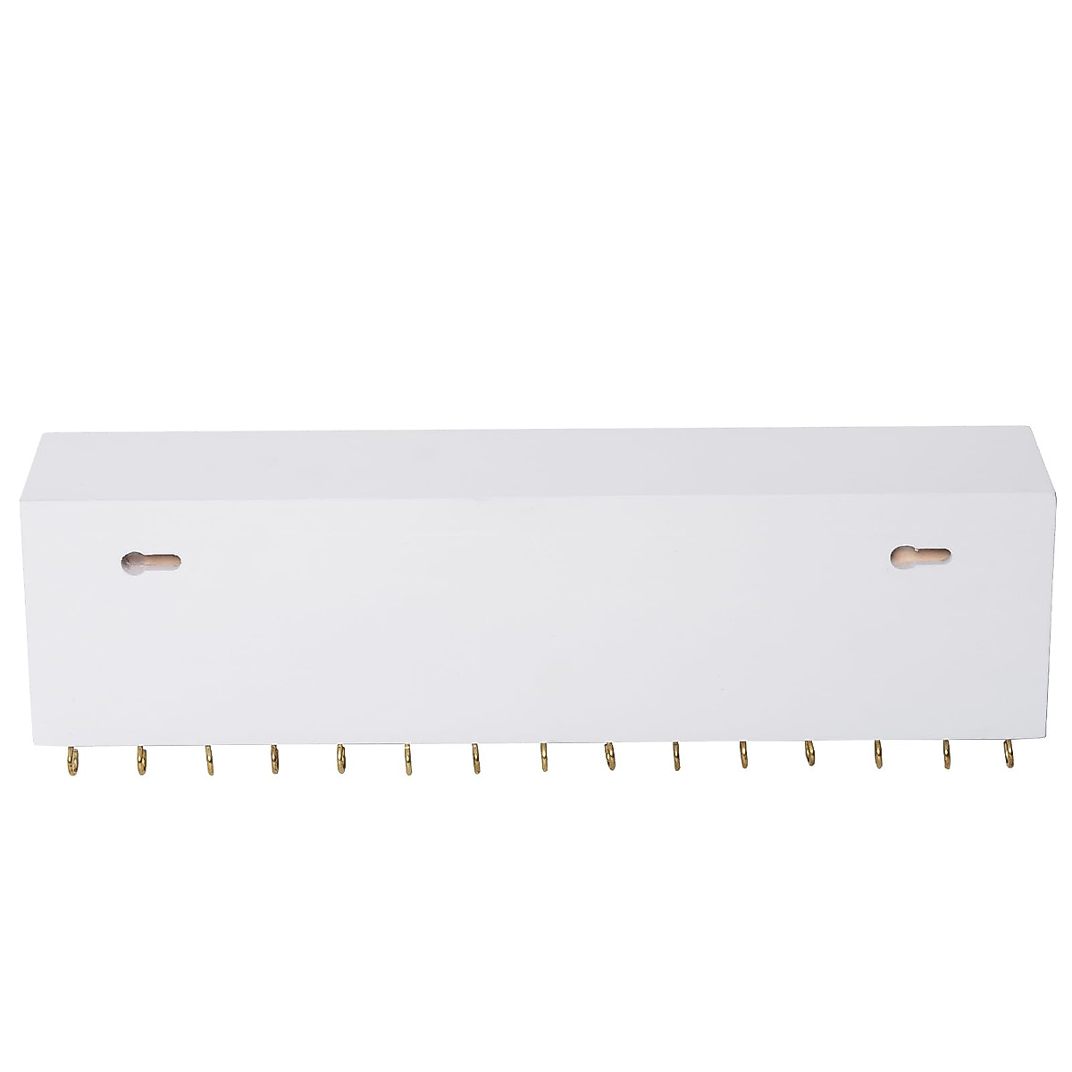 SANY DAYO HOME Wall Mount Jewelry Organizer Real Wood Jewelry Display Storage Shelf with 15 Necklace Hooks, Earring Bracelet Rod, Stud Cork Board, White