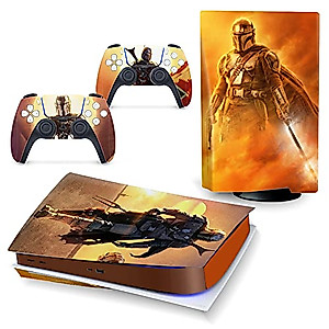 Vinyl Stickers for Playstation 5 Console and Controller Skins,Digital Version, Wrap Decal Cover Protective Accessories Style F