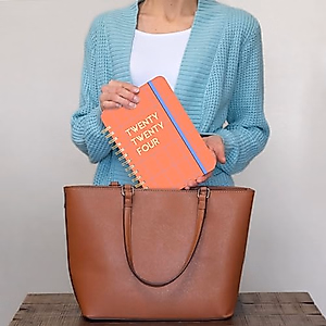 Orange Circle Studio Do It All 2024 Weekly Planner, 17-Month Wire-O Bound Calendar Book with Dotted Grid Week-Per-Spread View & To-Do Lists, Appointment, Budget & Goal Tracker for School/Work, Coral