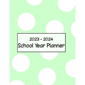2023-2024 School Year Planner - Mint and White Polka Dot