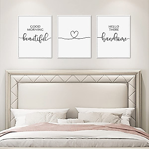 Good Morning Beautiful, Hello There Handsome Prints, Bedroom Prints, Couple Prints, Bedroom Decor, Bedroom Wall Art, Home Decor Art Prints, Bedroom Sign, Unframed (11x14 inch)