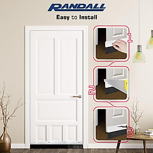 Randall Manufacturing Co., Inc | Door Sweeps – Aluminum & Brush | Brush Sweeps for Gaps Up to 2” | Clear Satin Anodized Trim with Black Brush | 4 Feet | Fill Gaps & Keep Unwanted Debris Out
