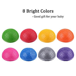 VGEBY Foot Massage Ball Inflatable Half Yoga Balls Massage Point Fitball Exercises Trainer Fitness (Silver)