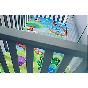 Crib Sheet Set Premium 4 Pack Colorful, Soft Breathable Cotton & Tencel,, Fade Resistant, Fitted Standard Baby/Toddler Mattress Sheets, Gift Set for Baby Boys/Girls