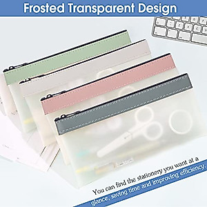 Jasilon 4 Pcs Pencil Case,Makeup Bag for Girls Women Pencil Storage Pouch, Clear Pencil Pouches, Zipper Pen Case Bag,Office College School Gift for adults Teen Girl Boy