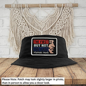 Patch Party Club, Kamala Harris Not The First 1-pc, Embroidered Circular Iron-on Patch, Size 3.5" x 2.65", Patch for Jackets, Hats, Bags