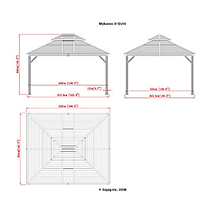 Sojag Outdoor 12' x 14' Mykonos Double Roof Hardtop Gazebo Outdoor Sun Shelter