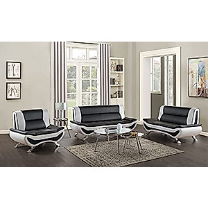 Lexicon Rohn Living Room Loveseat, Black/White