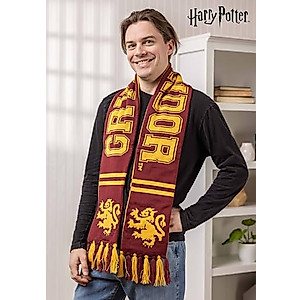 elope Harry Potter Gryffindor House Reversible Knit Scarf for Adults and Kids Standard