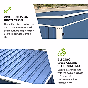 SUXXAN Metal Outdoor Small Storage Shed 3FT x 3FT, Steel Utility Tool Shed Storage House, Metal Sheds Outdoor Storage for Backyard Garden Patio Lawn,Blue