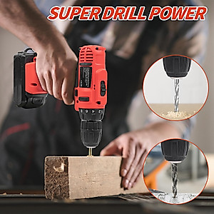 Cordless Power Drill Set, 16.8V Electric Drill Driver Kit, Cordless Power with Battery and Charger,3/8" Keyless Chuck, 2 Variable Speed, 2-Variable Speed Power Drill Kit for Father's Day