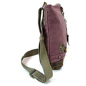 CHALA Patch Cross-Body Women Handbag, Canvas Messenger Bag - Mauve (Giraffe)