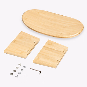 Navaris Bamboo Meditation Stool - Bench for Meditating, Yoga, Practice - Angled Ergonomic Seat with Round Edges for Comfortable Postures - Light Brown