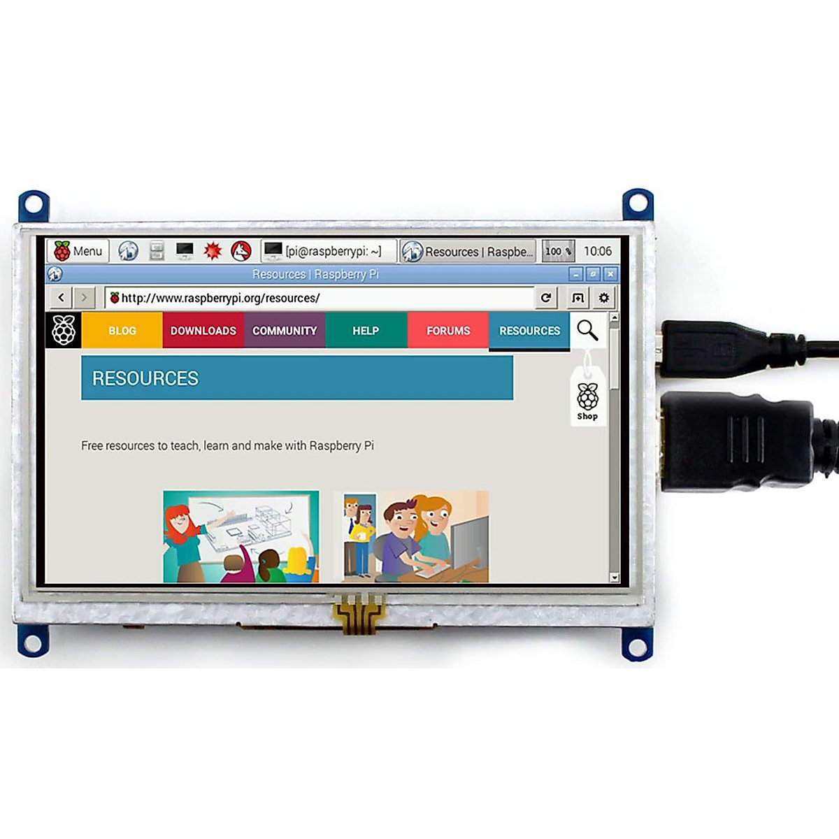 waveshare 5inch HDMI LCD Resistive Touch Screen LCD (B), 800x480 Resolution, Support All Versions of Raspberry Pi,Windows 10/8.1/8/7, BB Black, as Well as General Desktop Computers