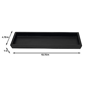 Black Wood Tray - Vanity, Bathroom Toilet Tank Tray, Countertop Organizer, Perfume or Jewelry Storage, Candles or DIY Decor Projects and Centerpieces