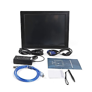 17 Inch Touch Screen Monitor Capacitive Multi-Touch Monitor with Multi-Position POS Stand for Office, POS, Retail, Restaurant, Bar, Gym, Warehouse