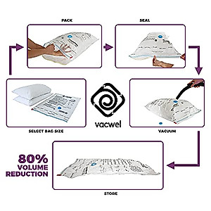 Vacwel Vacuum Storage Space Bags for Shrink Compression Packing Clothing, Comforters and Linen